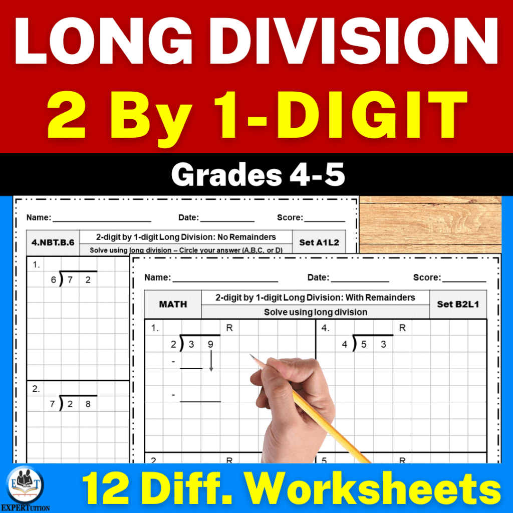 2 Digit By 1 Digit Long Division Grade 4 Worksheets ExperTuition 2 Digit By 1 Digit Long Division Grade 4 Worksheets ExperTuition