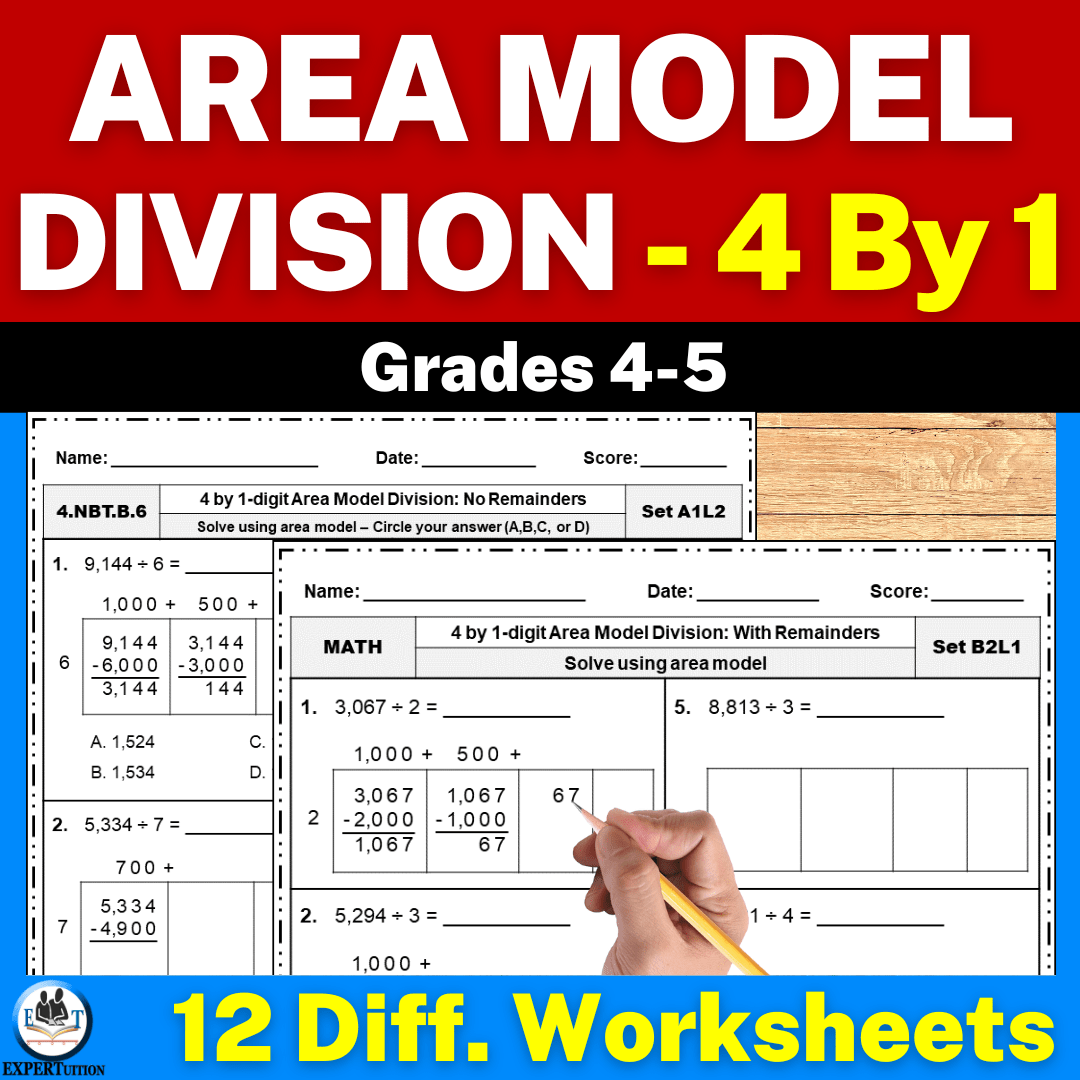 4 Digit By 1 Digit Area Model Division Grade 4 Worksheets ExperTuition 4 Digit By 1 Digit Area Model Division Grade 4 Worksheets ExperTuition