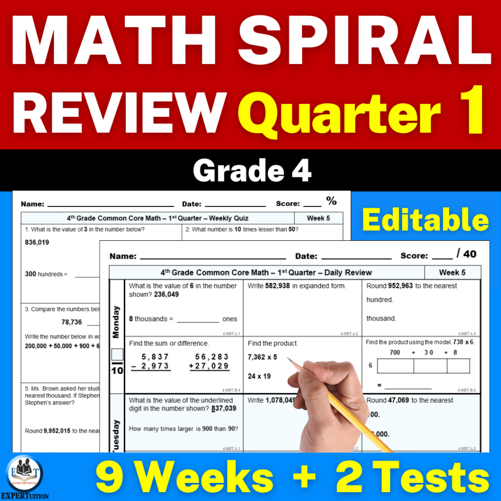 Unlocking Success with 4th Grade Math Spiral Review Worksheets ...