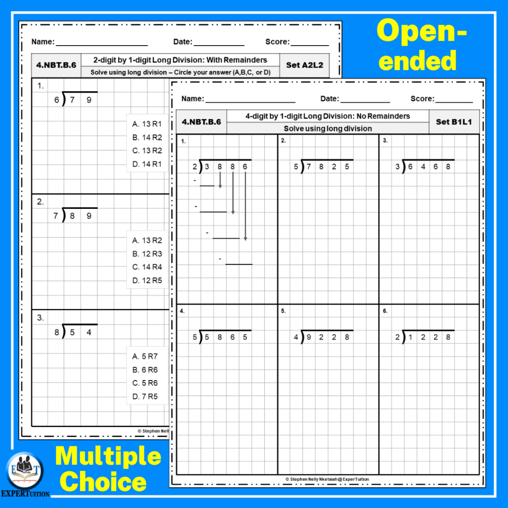 Long Division For Grade 4 Worksheets Bundle ExperTuition Long Division For Grade 4 Worksheets Bundle ExperTuition