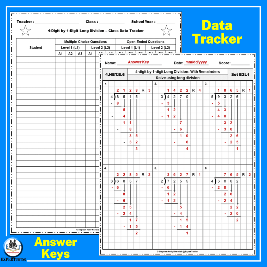 Long Division For Grade 4 Worksheets Bundle ExperTuition Long Division For Grade 4 Worksheets Bundle ExperTuition