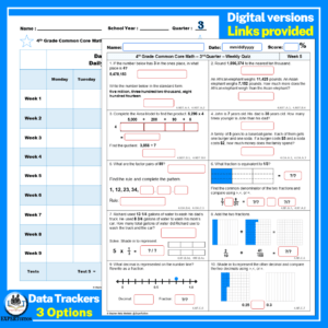 4th Grade Math Spiral Review Worksheets - Q 3 - ExperTuition