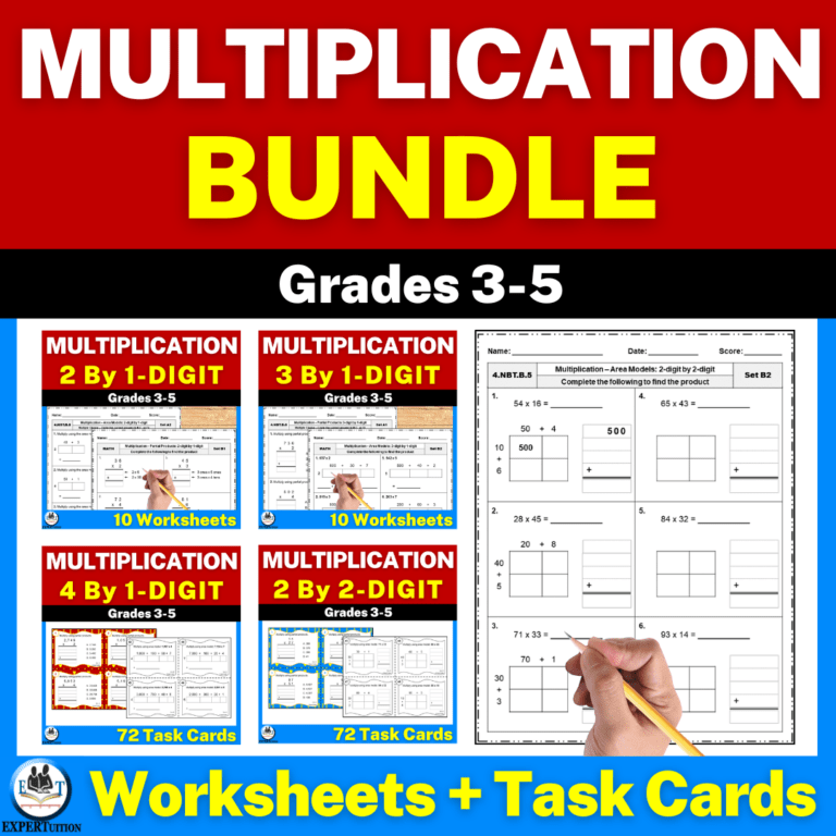 3 Digit by 2 Digit Partial Products Multiplication Worksheets ...
