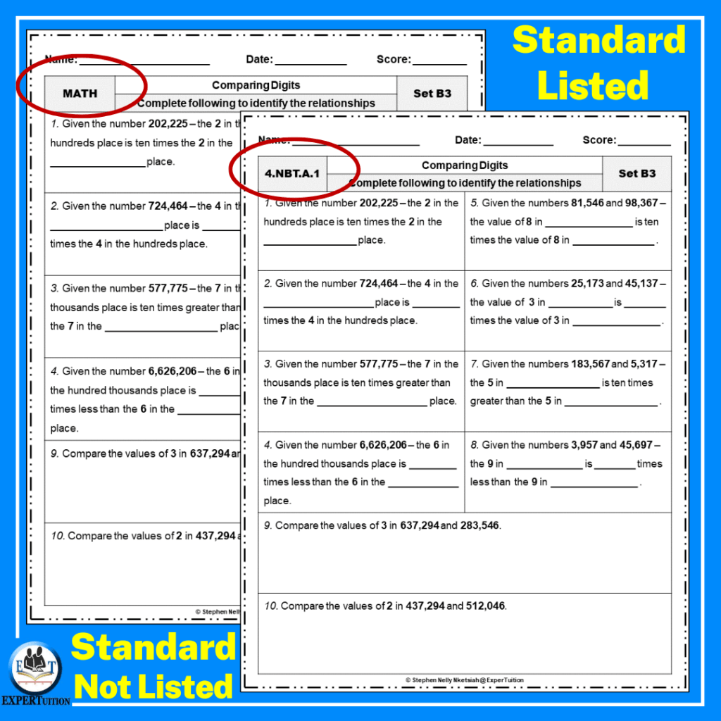Place Value Understanding Worksheets for grade 4 - ExperTuition