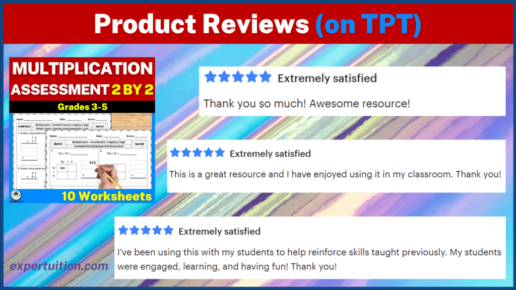 2 Digit by 2 Digit Multiplication Assessment Worksheets - ExperTuition