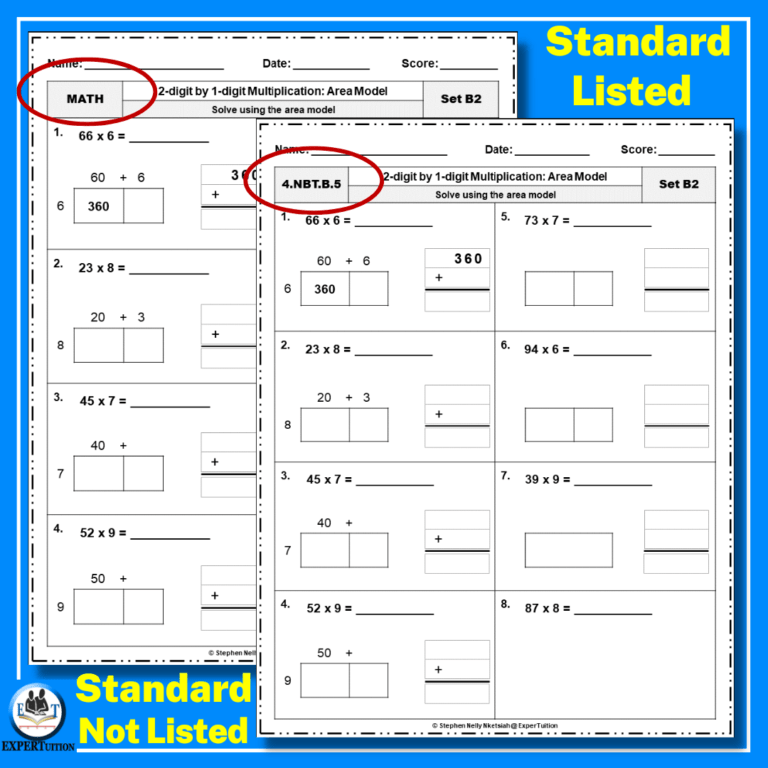 Multi-Digit Multiplication Worksheets Bundle - ExperTuition