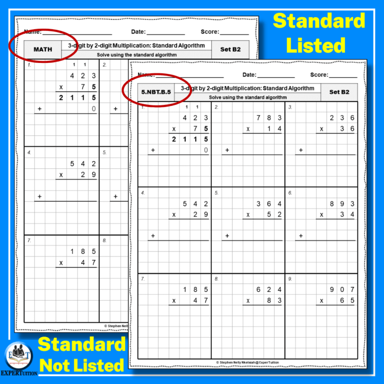 Multi-Digit Multiplication Worksheets Mega Bundle - ExperTuition