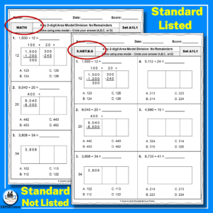4 Digit by 2 Digit Area Model Division for Grade 5 Worksheets ...