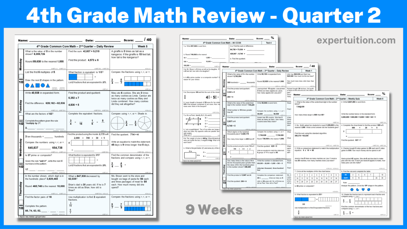 Unlocking Success with 4th Grade Math Spiral Review Worksheets ...