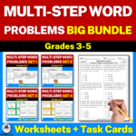 Multi-Step Word Problems Task Cards – Set 1 - ExperTuition