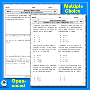 Multi-step Word Problems Worksheets – Set 4 - ExperTuition