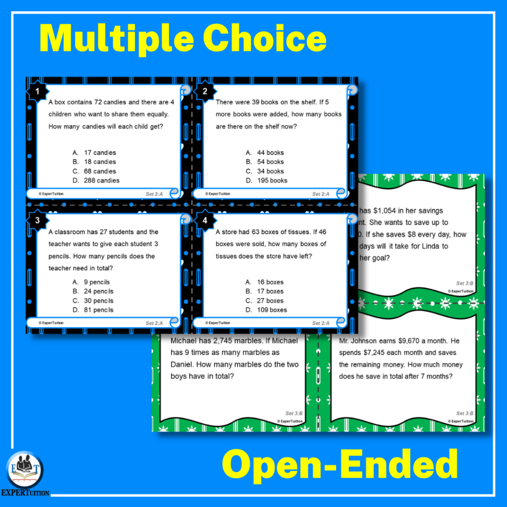 One-Step & Multi-Step Word Problems Task Cards Bundle - ExperTuition