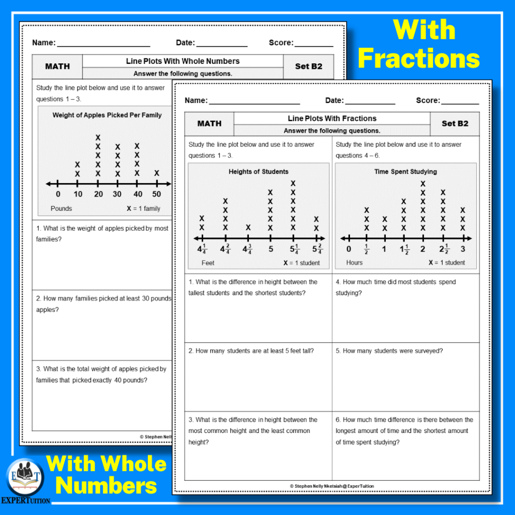 Line Plots Worksheets Bundle - ExperTuition