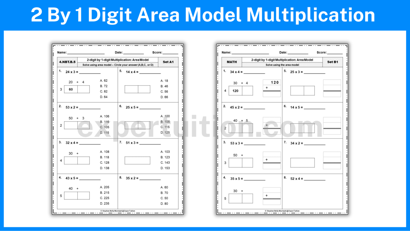 Area Model Multiplication for Grade 4 and Grade 5 - ExperTuition