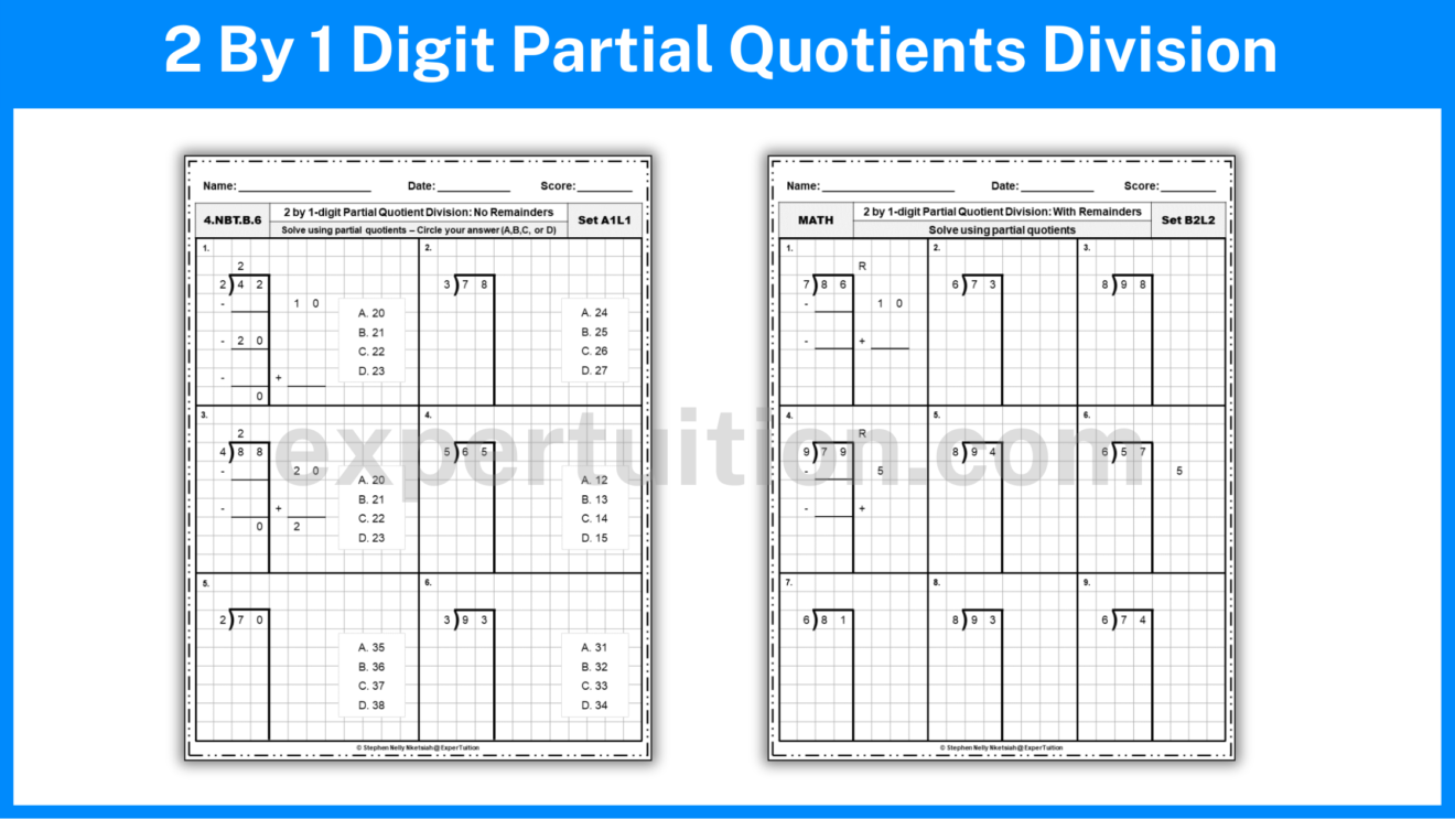 The Partial Quotients Division Method for Grades 4, 5, and 6 - ExperTuition