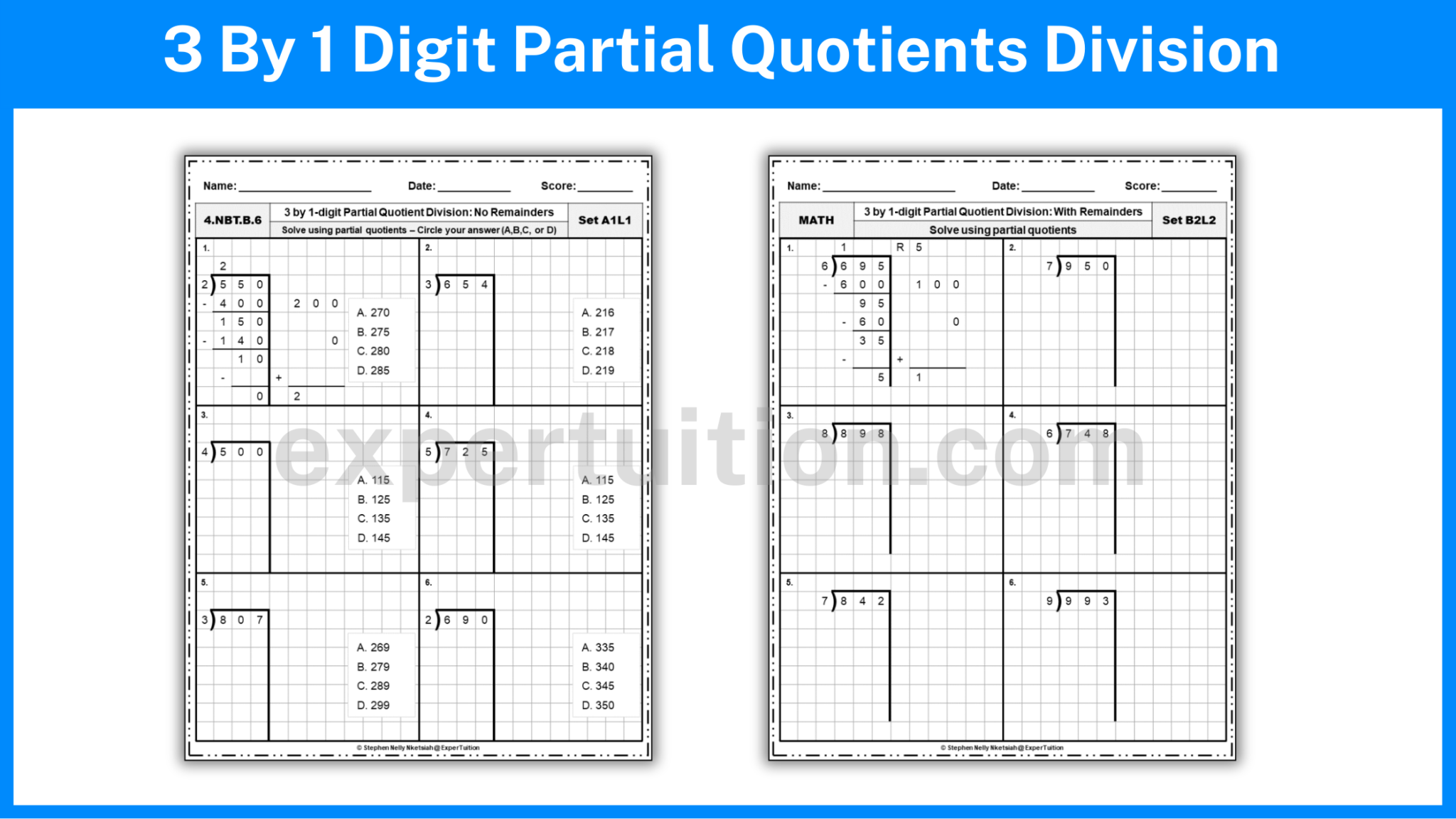 The Partial Quotients Division Method for Grades 4, 5, and 6 - ExperTuition