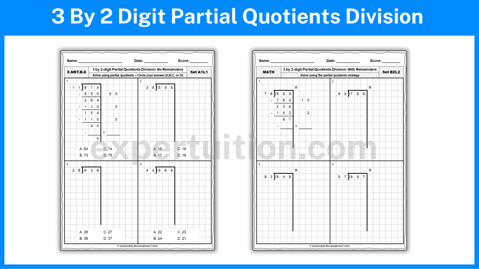 The Partial Quotients Division Method for Grades 4, 5, and 6 - ExperTuition