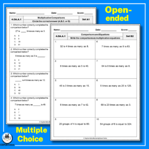 Multiplicative Comparison Worksheets Grade 4 - ExperTuition