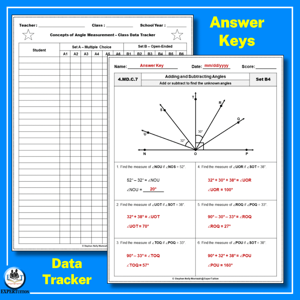 Angle Measurement Worksheets Bundle - ExperTuition