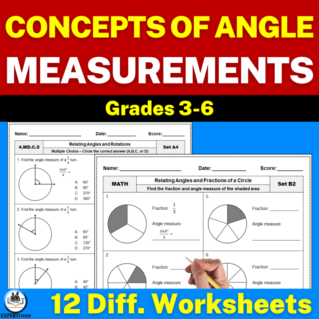Concepts of Angle Measurement Worksheets - ExperTuition