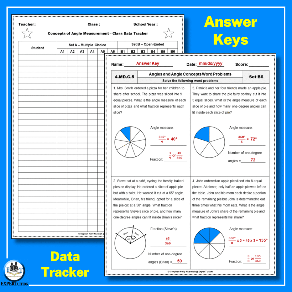 Concepts of Angle Measurement Worksheets - ExperTuition