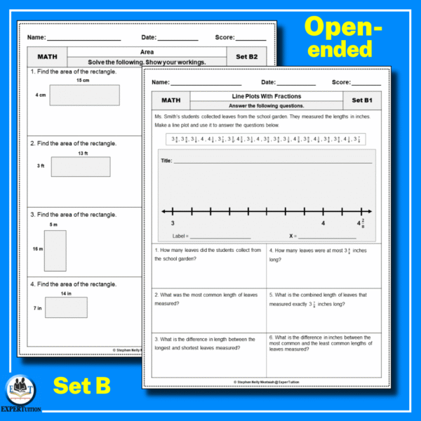 Measurement and Data 4th Grade Worksheets Complete Bundle - ExperTuition