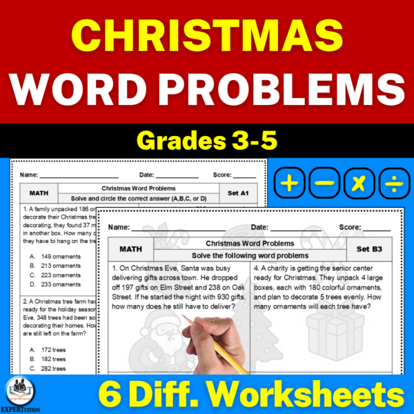 Christmas Word Problems Worksheets | All 4 Operations - ExperTuition
