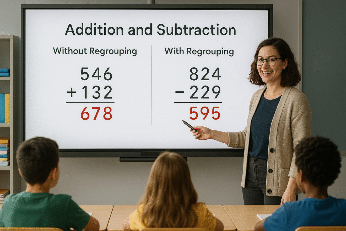 Teaching Addition and Subtraction of Whole Numbers With and Without Regrouping Grades 2, 3, 4, 5 ...